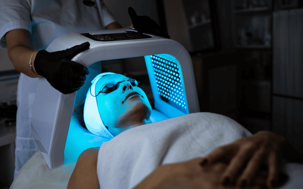 LED Face Mask Light Therapy: Benefits & How It Works | The Derm Spot
